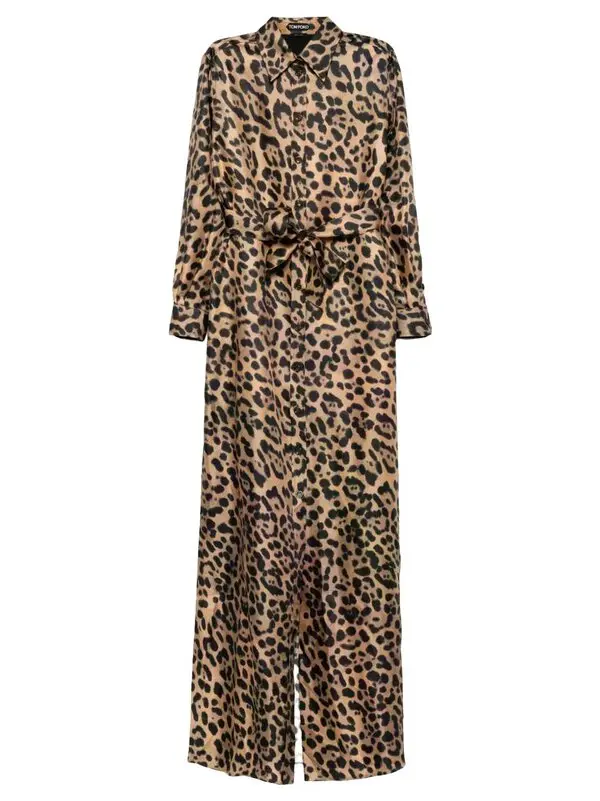 TOM FORD Leopard-print Maxi Dress - Brown