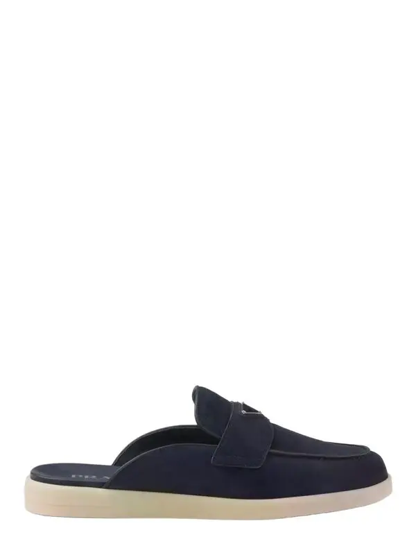 Prada Suede Slip-on Slippers - Blue