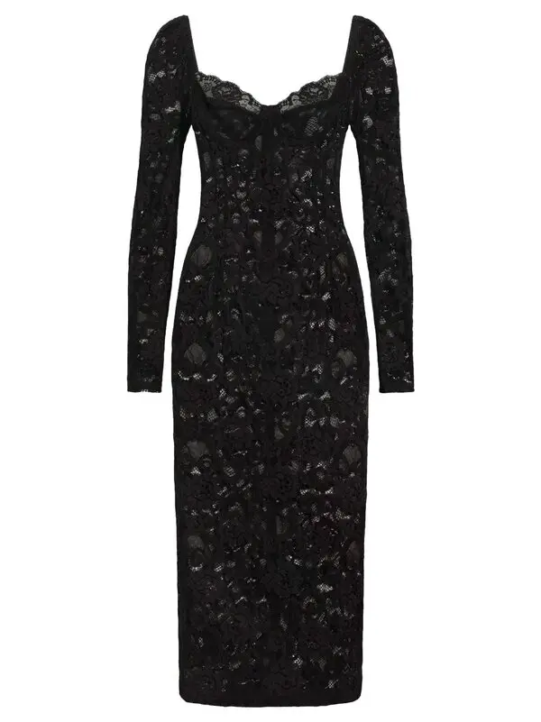 Dolce & Gabbana Laced Maxi Dress - Black