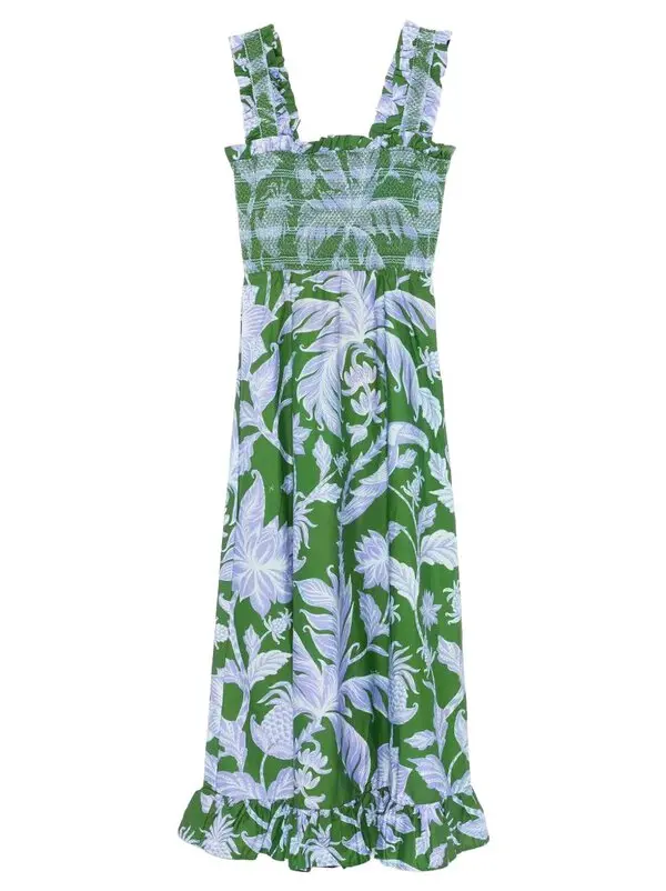 Farm Rio Tropical Swing Midi Dress - Green