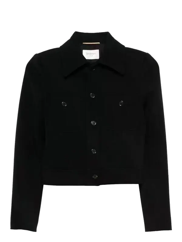 Saint Laurent Cropped Jacket - Black