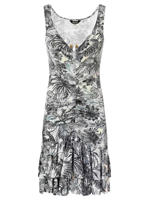 Just Cavalli Floral-print Dress - Blue