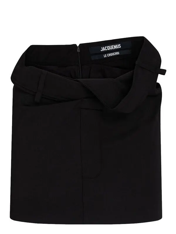 Jacquemus Bahia Draped Mini Skirt - Black