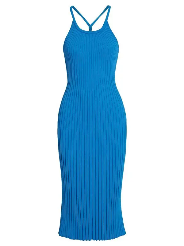 Proenza Schouler Vida Ribbed-knit Midi Dress - Azure