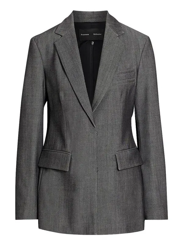 Proenza Schouler Wool-blend Twill Blazer - Dark Gray