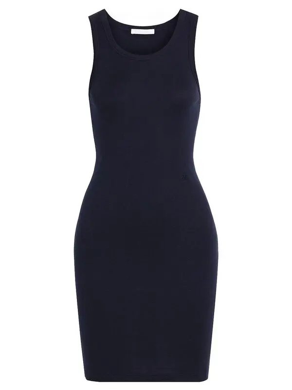 Helmut Lang Pima Cotton And Modal-blend Jersey Mini Dress - Navy