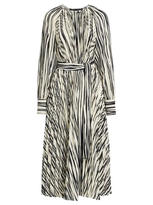 Proenza Schouler Carol Pleated Printed Crepe Midi Dress - Ivory
