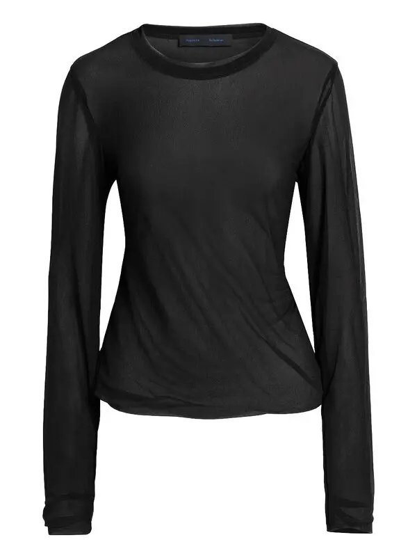 Proenza Schouler Dara Chiffon Top - Black