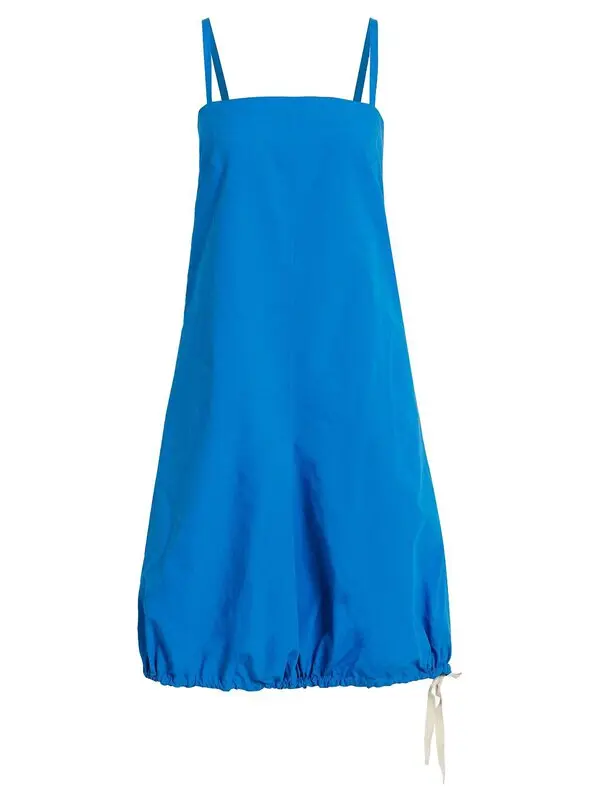 Proenza Schouler Emilia Crinkled Cotton-blend Poplin Dress - Azure