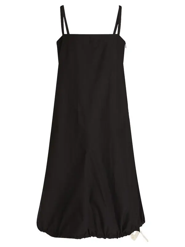 Proenza Schouler Emilia Crinkled Cotton-blend Poplin Dress - Black