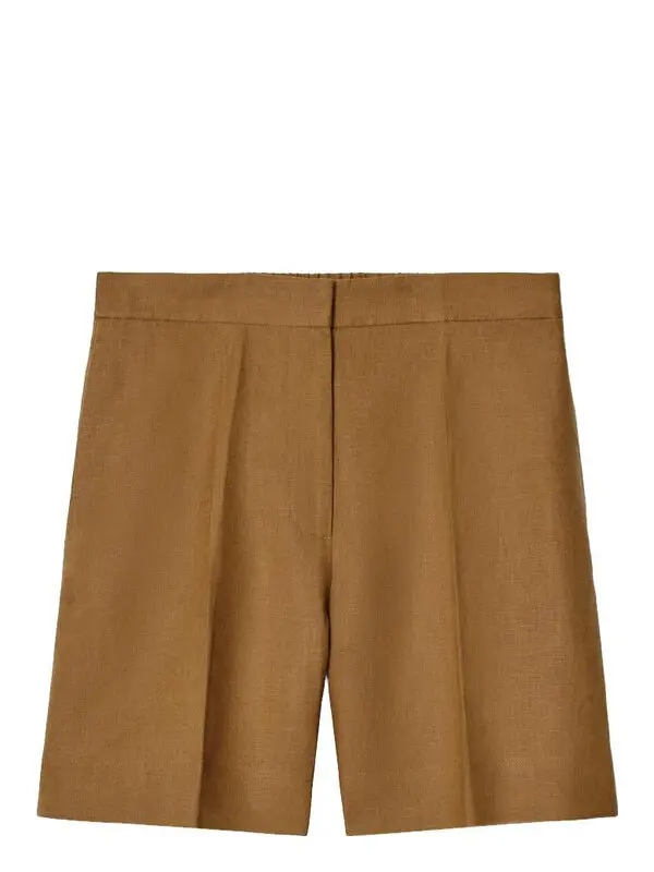 Cos Tailored Elasticated Linen Shorts - Beige