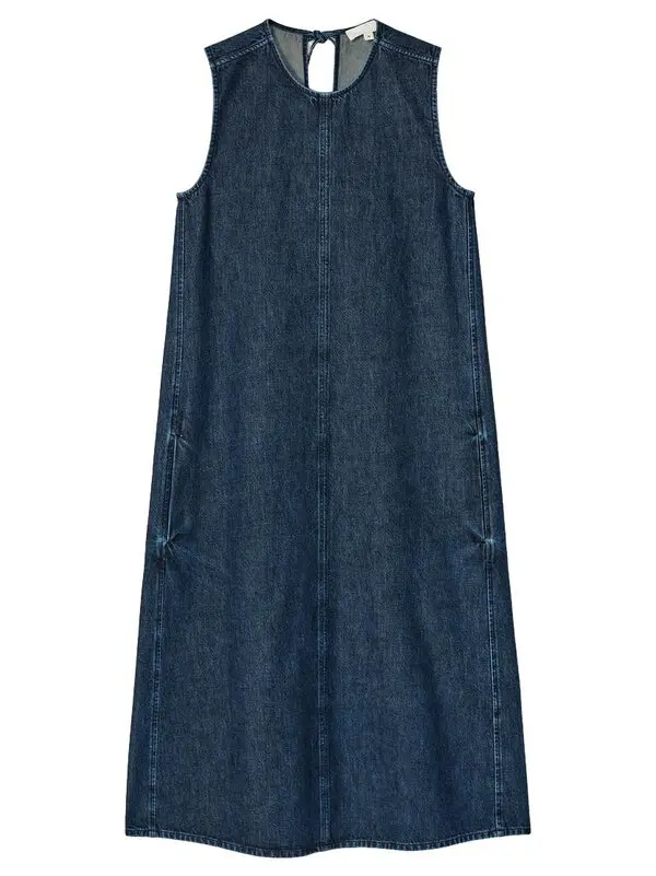 Cos Sleeveless Denim Midi Dress - Blue
