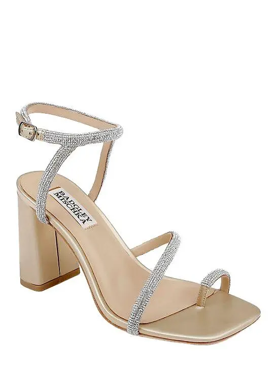 Badgley Mischka Dalilah Strappy Block Heels - Gold