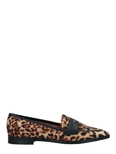 POLLINI Leopard-print Loafers - Beige