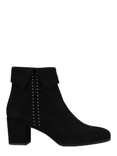 POLLINI Leather Ankle Boots With Appliqués And Studs - Black