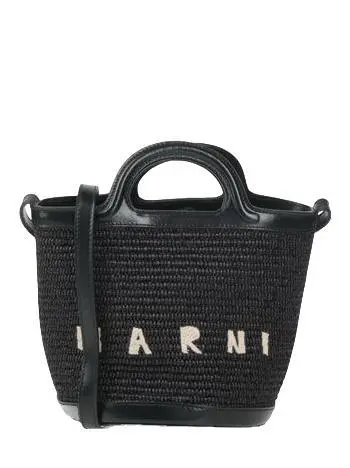Marni Handbag In Cotton, Polyamide, And Leather - Black