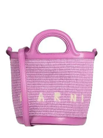 Marni Handbag In Cotton, Polyamide And Leather - Purple