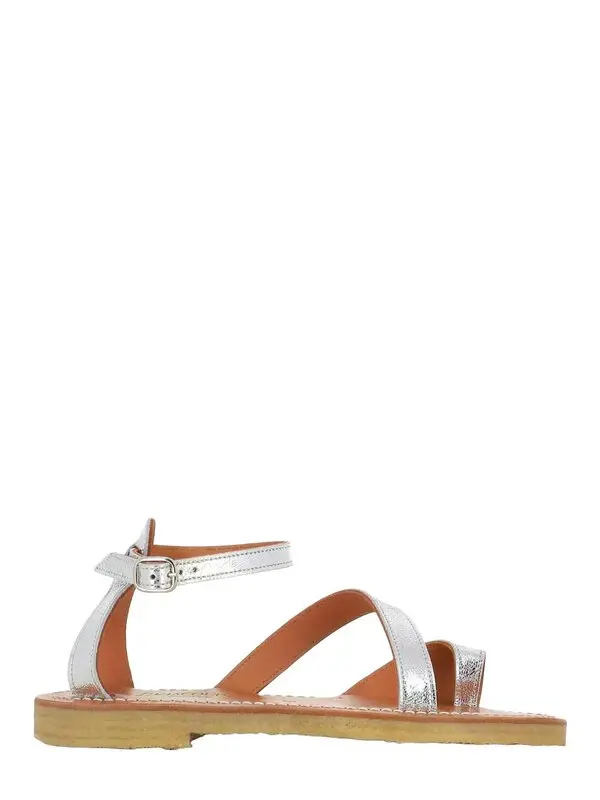 K.JACQUES Anaelle Metallic Strappy Sandals - Silver