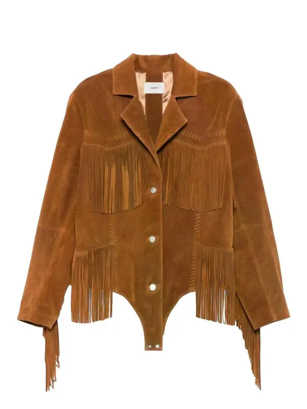 Coperni Suede Fringed Jacket - Brown