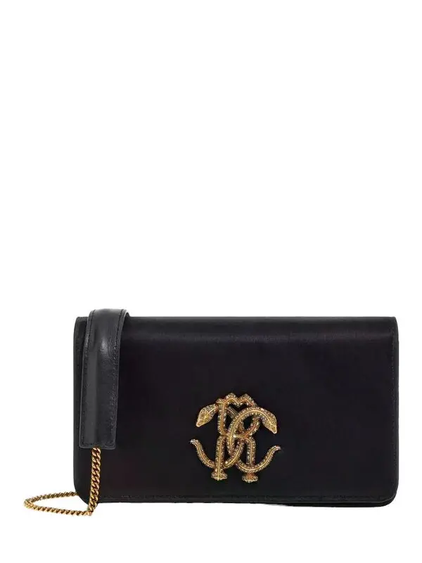 Roberto Cavalli Snake-plaque Crossbody Bag - Black