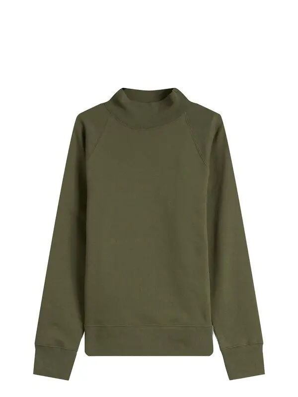 MARGARET HOWELL Zip Neck Lightweight Sweatshirt - Uniform Green