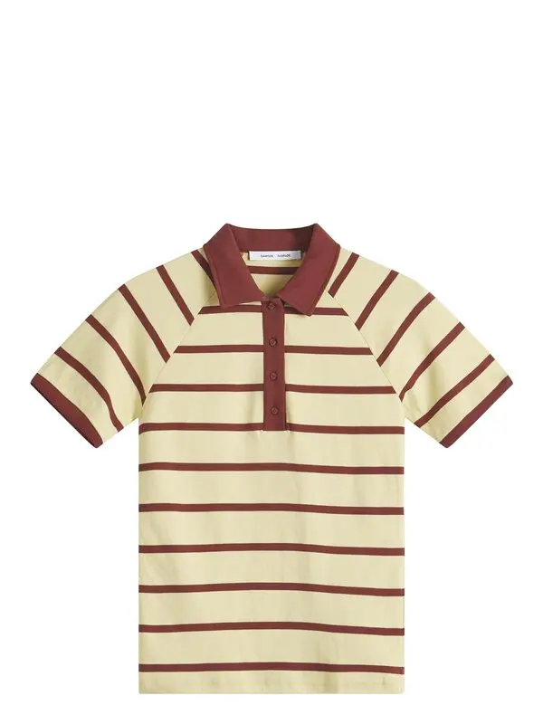 SAMSØE SAMSØE Saamy Striped Polo Top - Yellow Brick Stripe