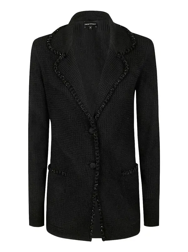 Emporio Armani Crystal-embellished Blazer - Black