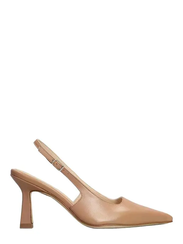 ANNA F. 65mm Leather Slingback Pumps - Brown