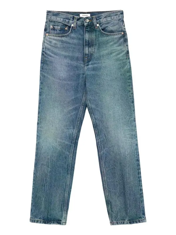 Sandro Faded Straight Leg Jeans - Blue