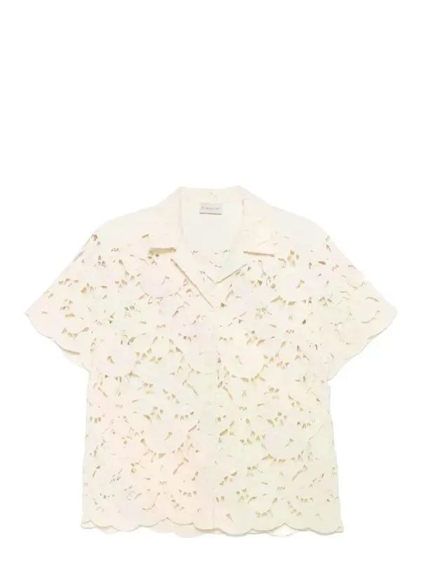 Moncler Floral Macramé Shirt - Neutrals
