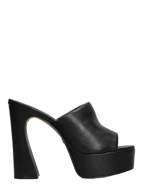 ANDREA CARRANO 125mm Leather Platform Sandals - Black