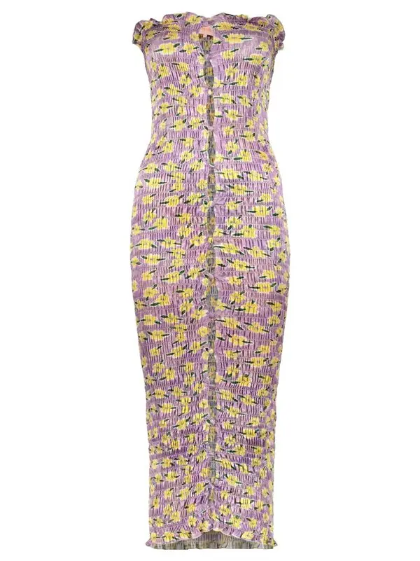AMY CROOKES Floral-print Dress - Purple