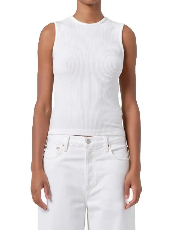 AGOLDE Binx Rib Tank - White