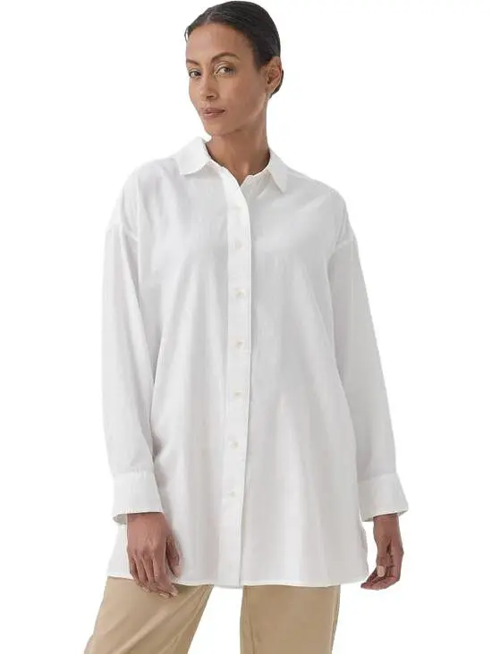 PACT Organic Cotton Lightweight Oversized Shirt - White