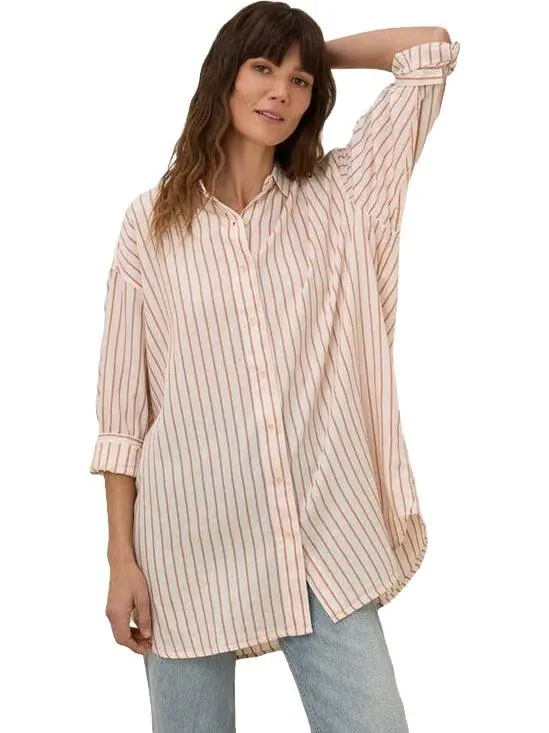 PACT Organic Cotton Lightweight Oversized Shirt - Zuma Stripe