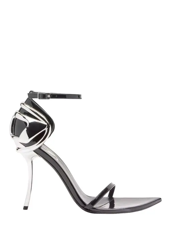 DIESEL® D-ten&half Sculptured Heeled Sandals - Silver