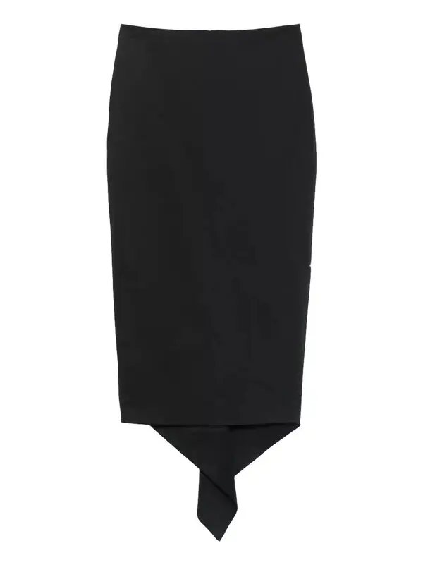 THELATEST Poplin Midi Skirt - Black