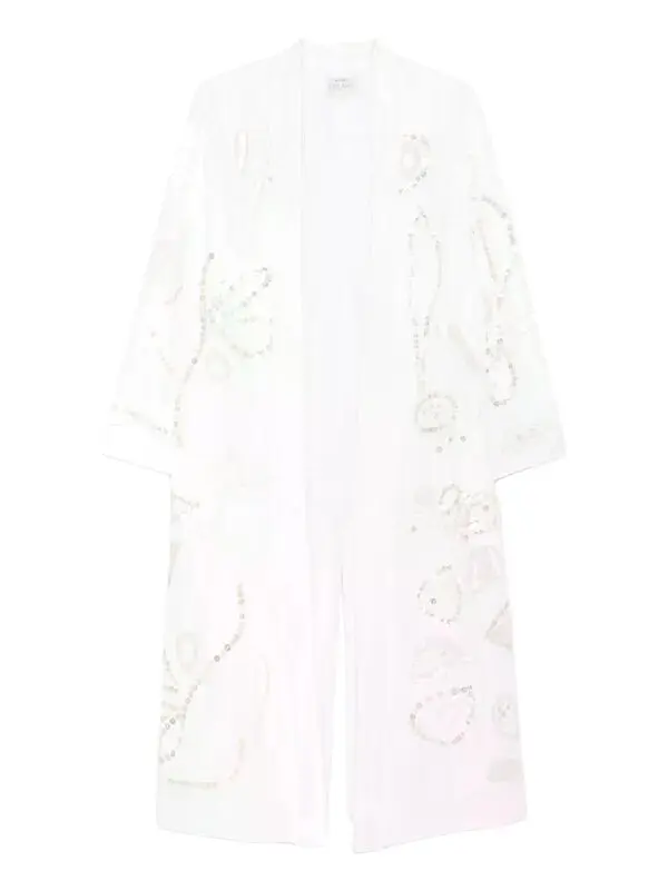 FORTE_FORTE Embroidered Coat - White