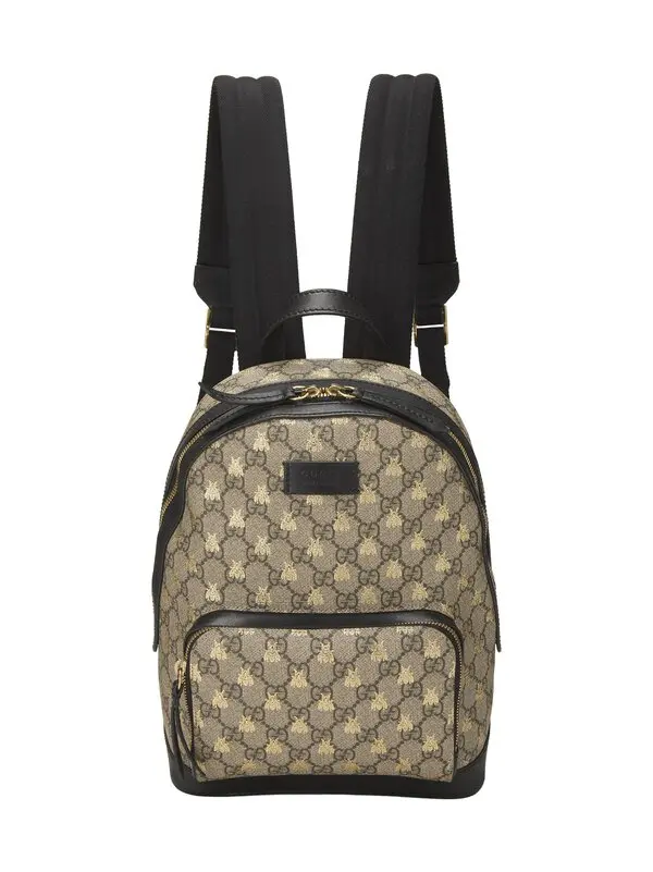 Gucci Original Gg Supreme Canvas Bee Backpack - Black