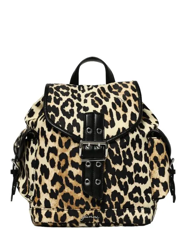 GANNI Leopard Print Backpack - Multicolor