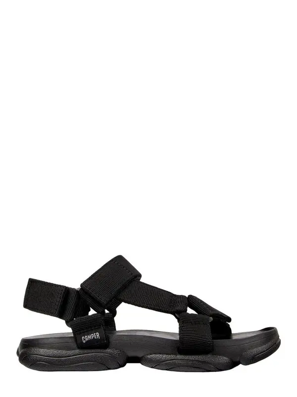 Camper Flat Sandal - Black