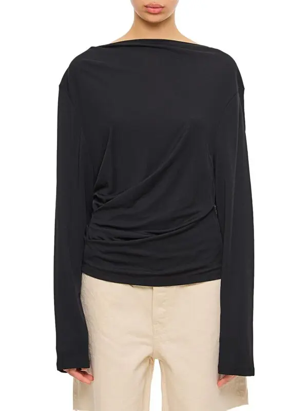 Jacquemus Draped Top - Black
