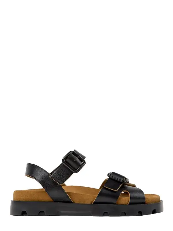 Camper Flat Sandal - Black