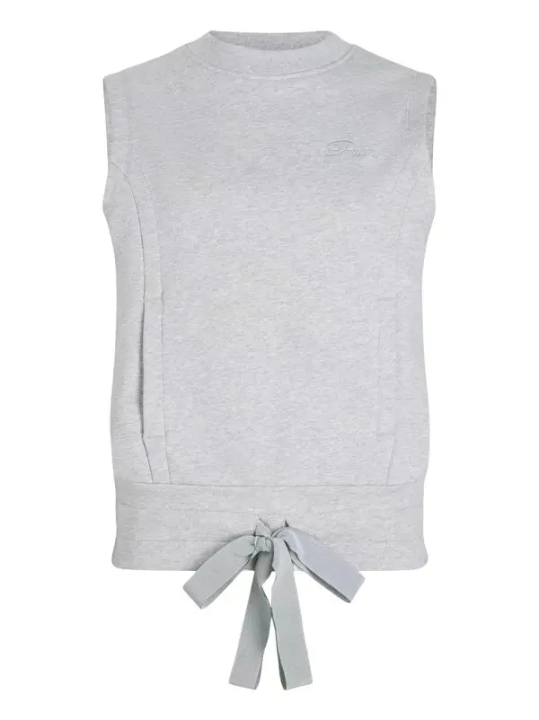 Patou Logo-embroidered Sleeveless Sweatshirt - Grey