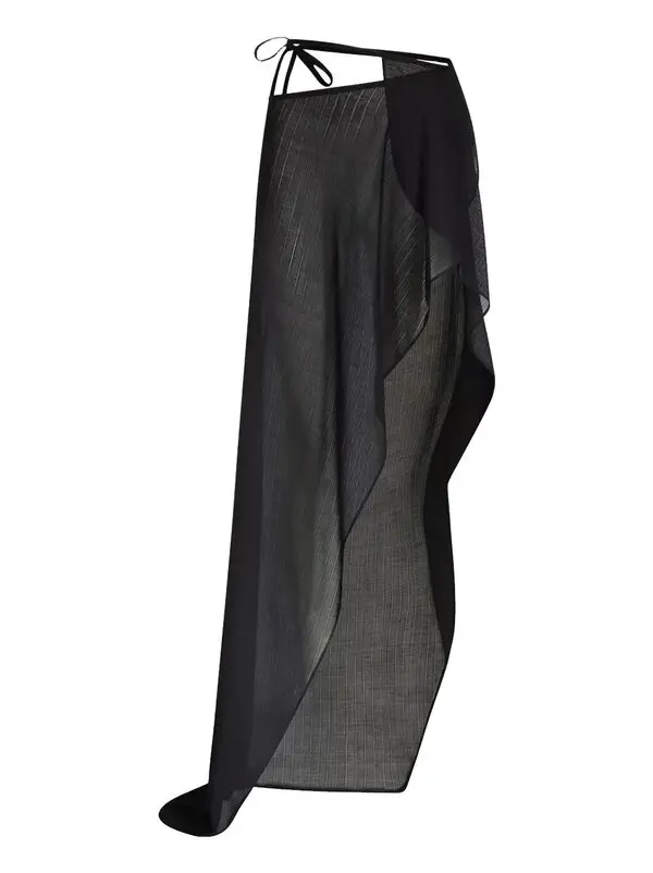 LUDOVIC DE SAINT SERNIN Draped Maxi Skirt - Black