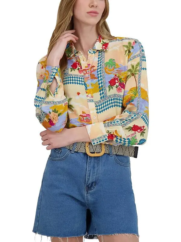 POINT Georgette Shirt - Paradise Print