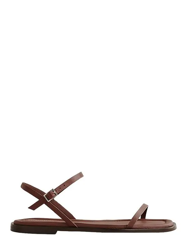 REFORMATION Lake Leather Sandals - Walnut Leather