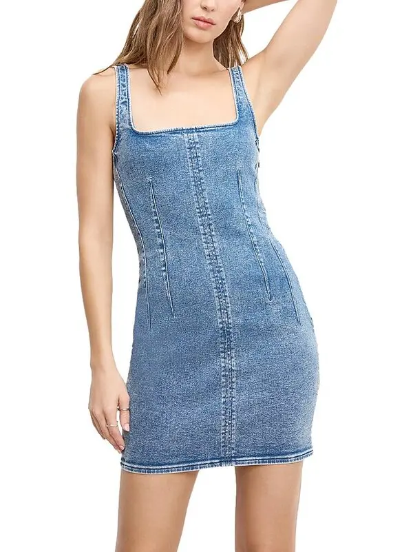 Good American Denim Shift Dress - Indigo