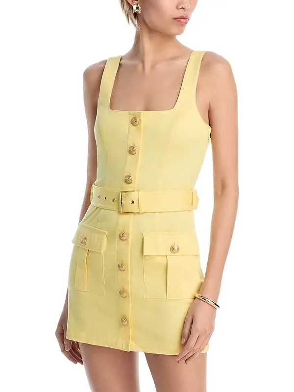 L'Agence Midy Mini Dress - Pale Yellow