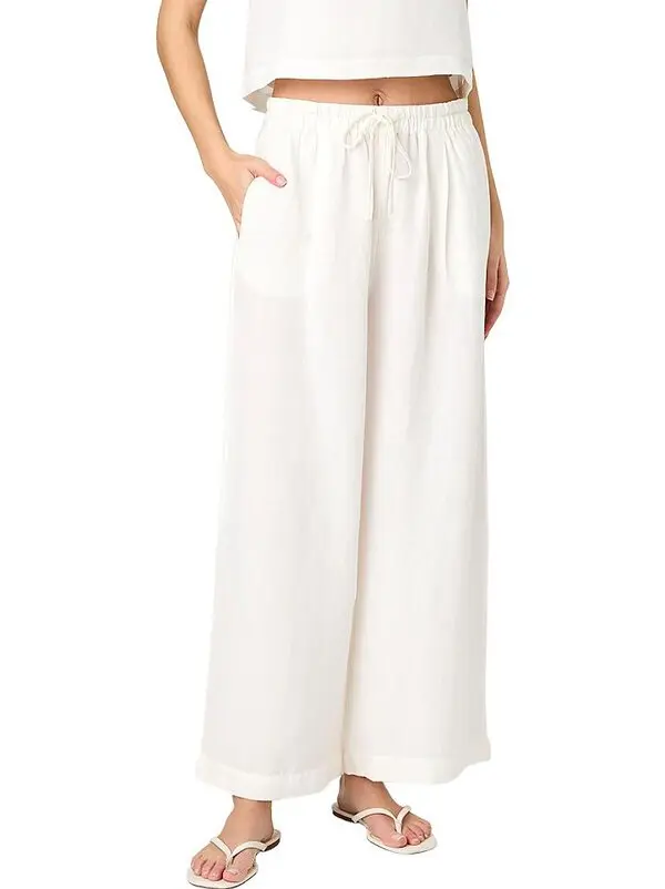 French Connection Birdie Wide Leg Pants - Summer White
